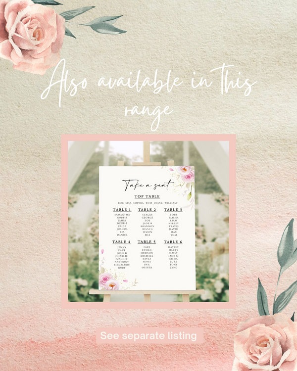 Classic Rose Seating Plan - 1 to 10 tables – Dakota Gray Designs