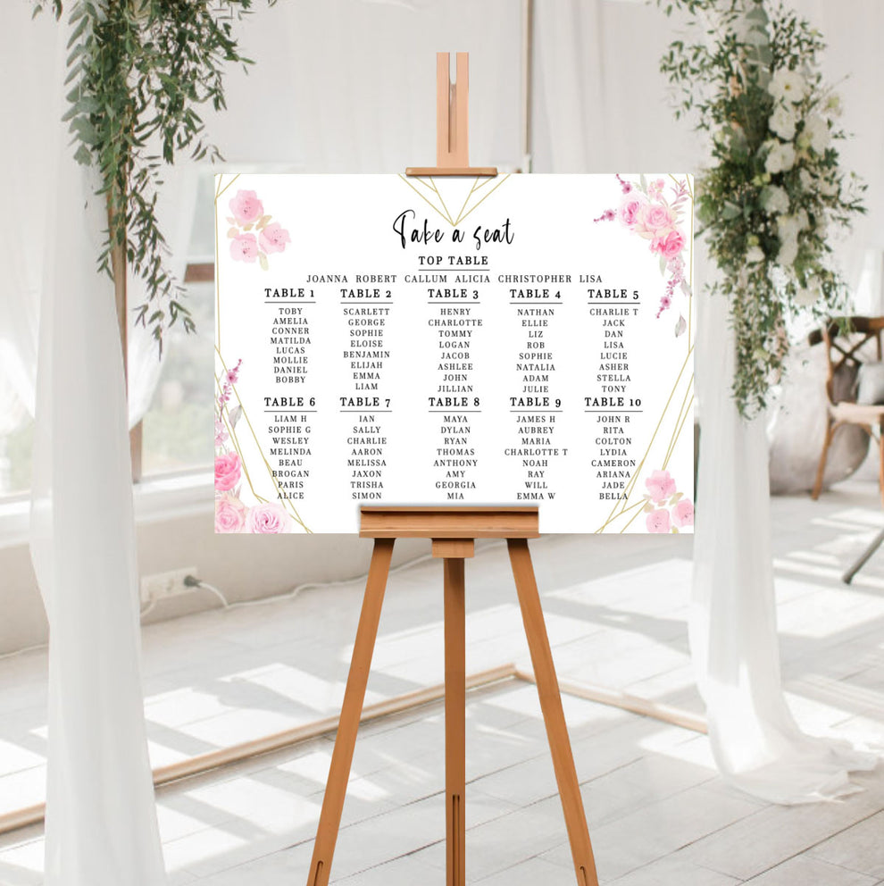 Modern Heart Seating Plan - 1 to 10 tables – Dakota Gray Designs